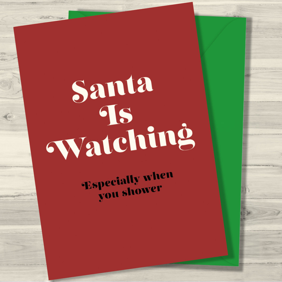 Santa Is Watching Christmas Card — Maktus